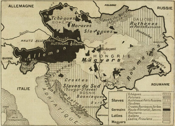 Ethnographic Map of Central Europe and the Balkans (1918)