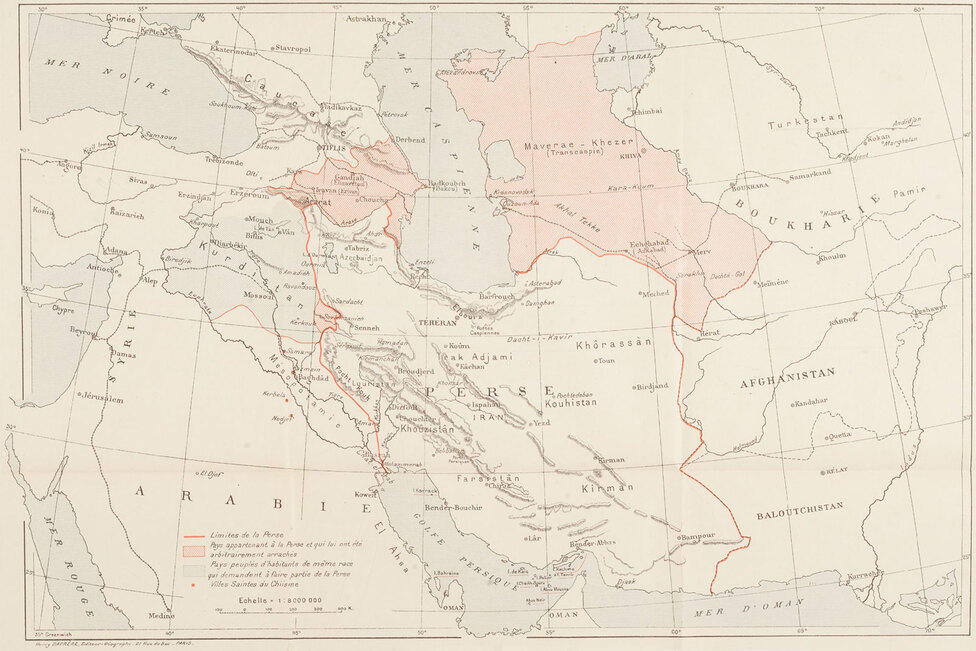 Persia: A Map of the Territorial Claims (Paris, 1919)